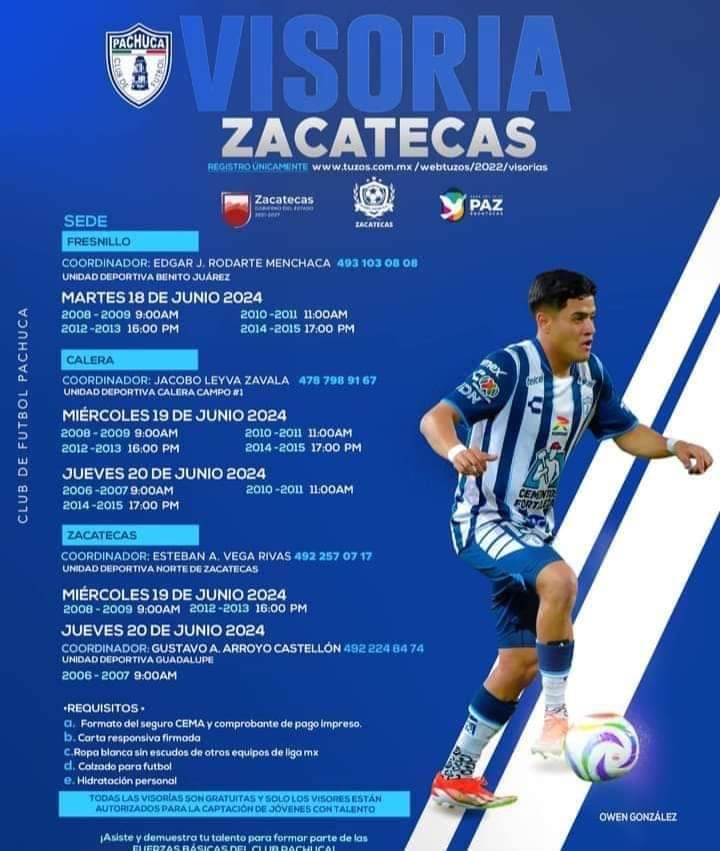 Pachuca realizara visorias en Zacatecas - NTR Zacatecas