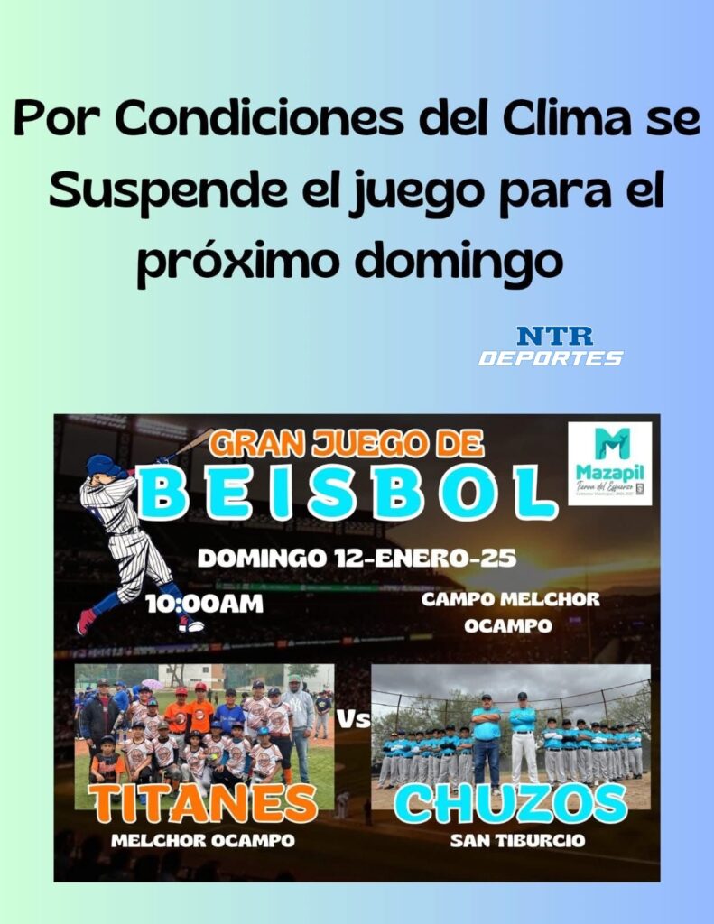 Suspenden gran partido de béisbol por helada - NTR Zacatecas