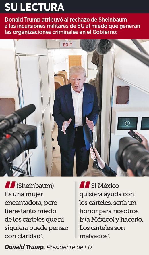 Le teme a cárteles, dice Donald Trump de Claudia Sheinbaum - NTR Zacatecas