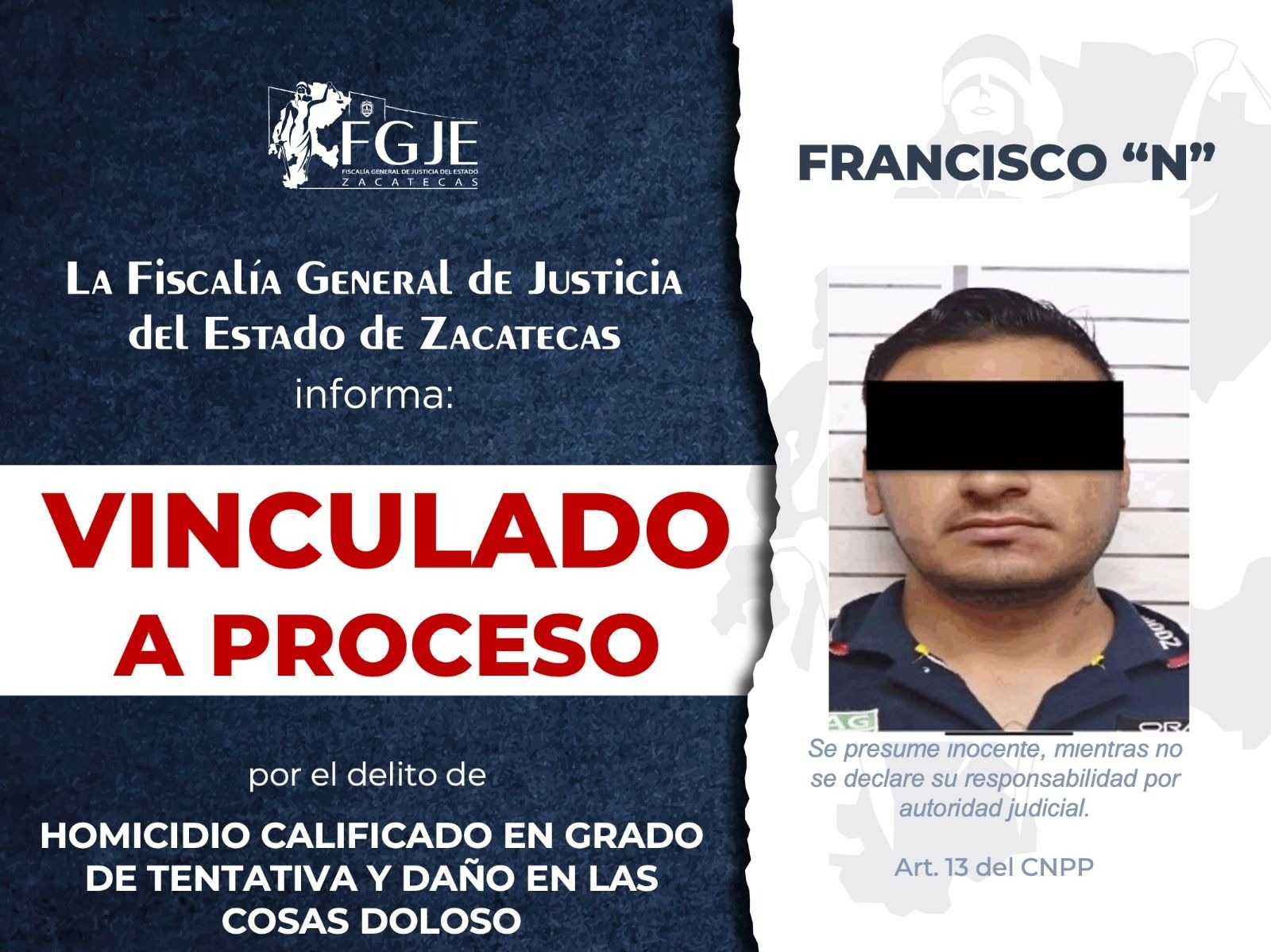 Lo vinculan a proceso por homicidio en grado de tentativa - NTR Zacatecas