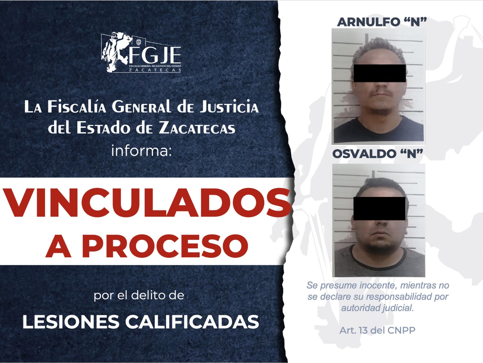 Los vinculan a proceso por lesiones calificadas - NTR Zacatecas
