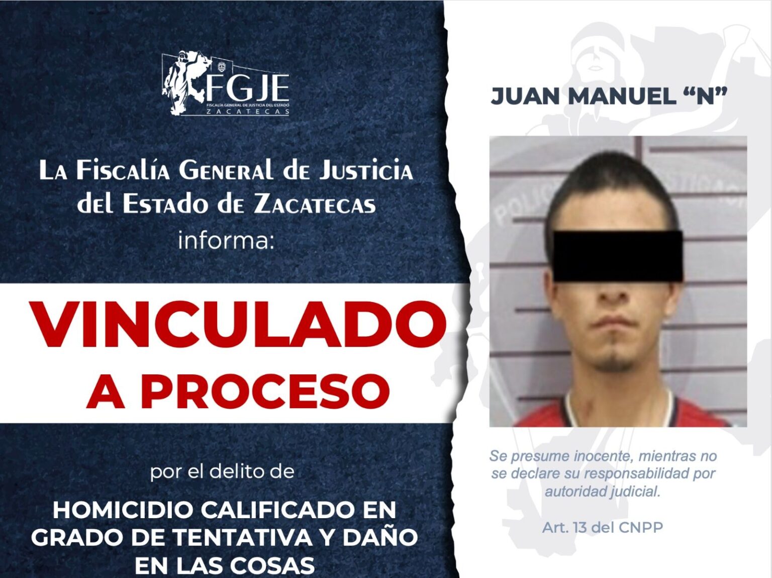 Lo vinculan por homicidio calificado en grado de tentativa - NTR Zacatecas