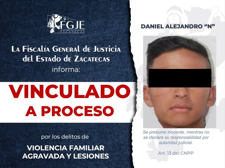 Vinculan a proceso a Daniel Alejandro "N" por violencia familiar - NTR Zacatecas